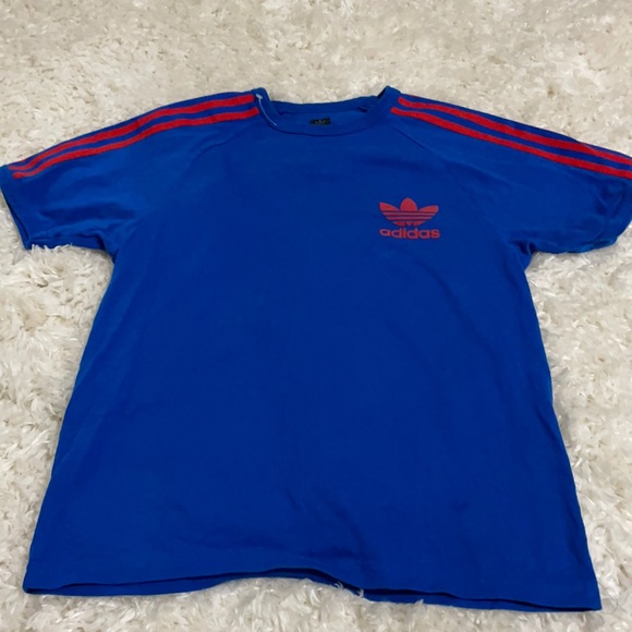 adidas | Tops | Vintage Adidas Blue Red Tee | Poshmark